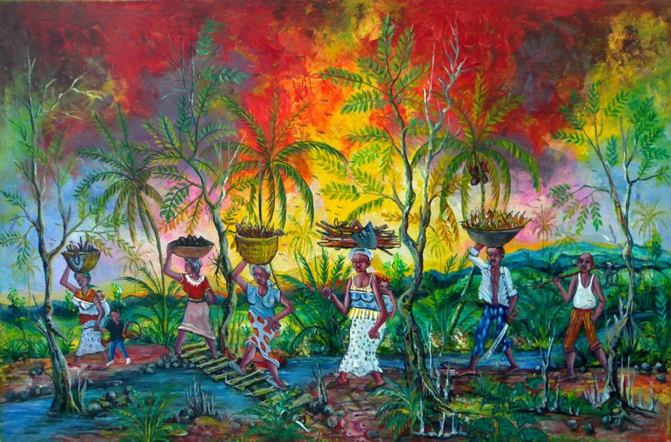 Back from the Harvest | Art Cameroon African Paintings