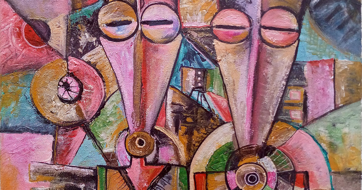 Couple II | Art Cameroon African Paintings