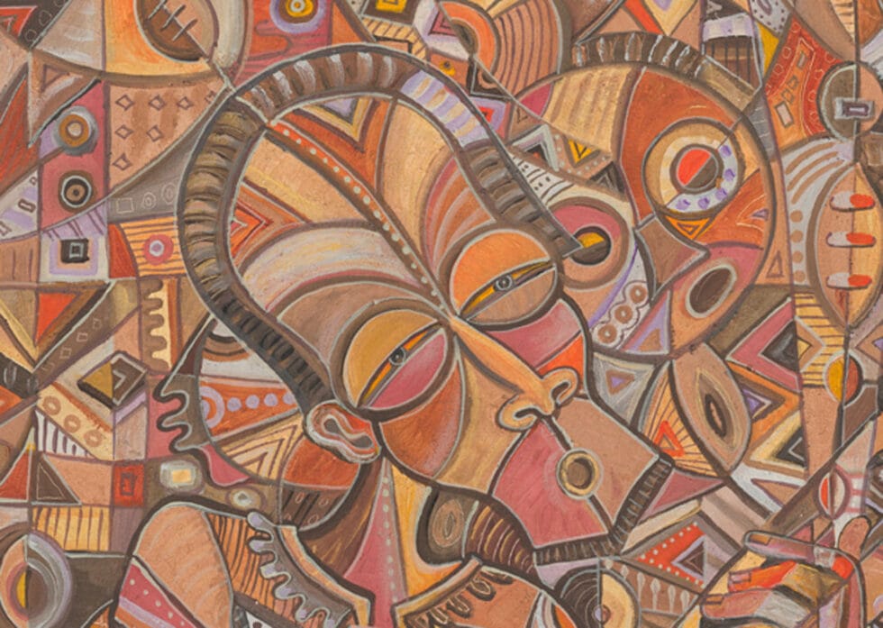 The Kora Player I | Art Cameroon African Paintings