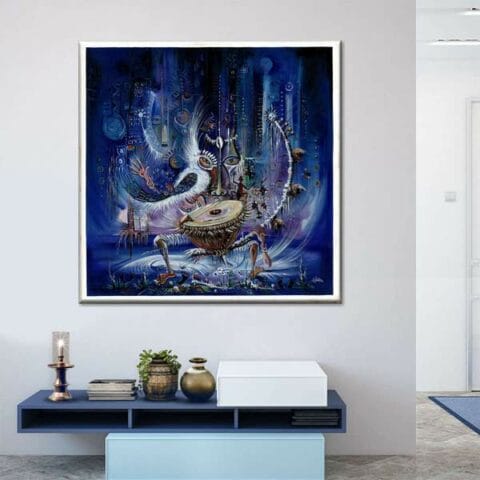 The Kora Player III | Art Cameroon African Paintings