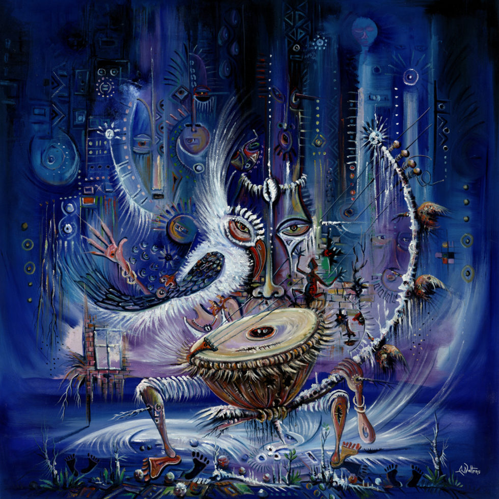 The Kora Player II | Art Cameroon African Paintings