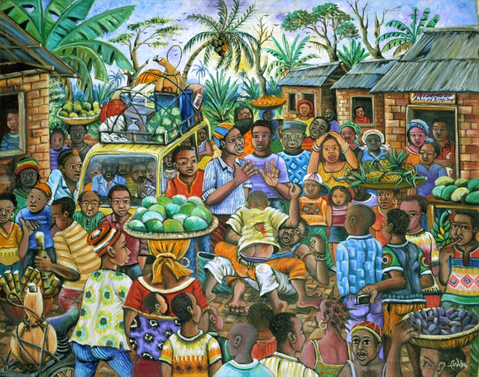 Saturday Market III | Art Cameroon African Paintings
