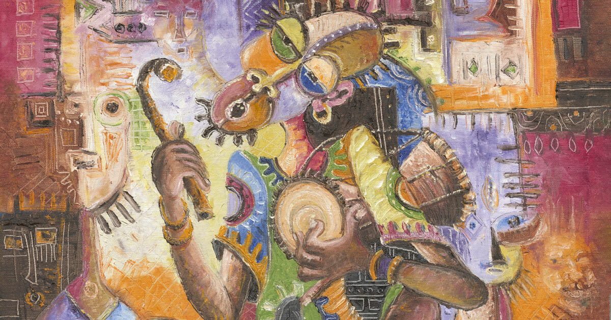 The Drummer | Art Cameroon African Paintings